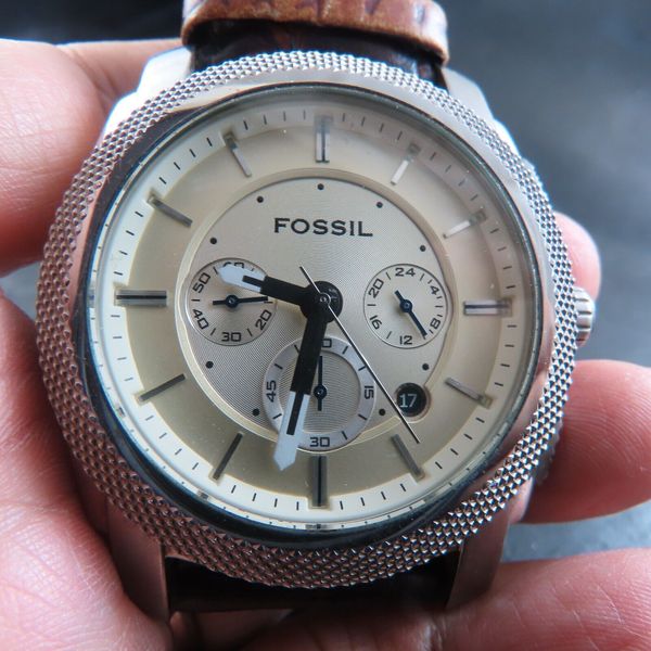 All Steel Fossil Chronograph 24 Hours Quartz Men Watch | WatchCharts ...