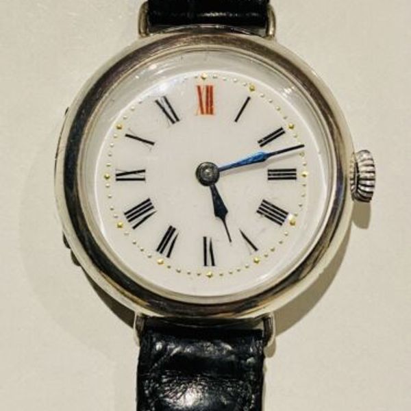 Vintage 1923 ROLEX Rebberg Trench Military Sterling Silver Watch ...
