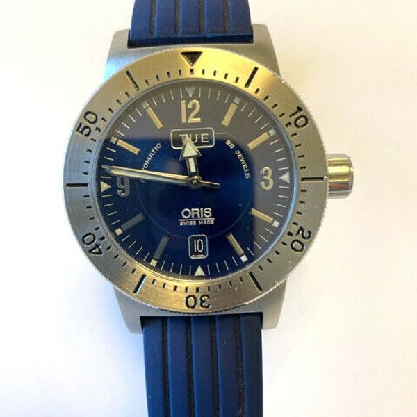 Oris Day Date BC3 Big Crown Blue Dial 200m Diver | WatchCharts
