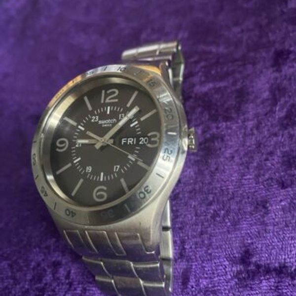 Vintage Swatch SR626SW Day & Date Gents STAINLESS STEEL Watch New ...