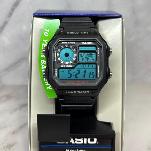 Custom Black Casio AE1200WH Blue Screen Mod | WatchCharts Marketplace