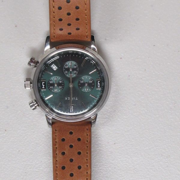 Timex Marlin Chronograph Quartz Green Dial Men's Watch TW2W10100 ...