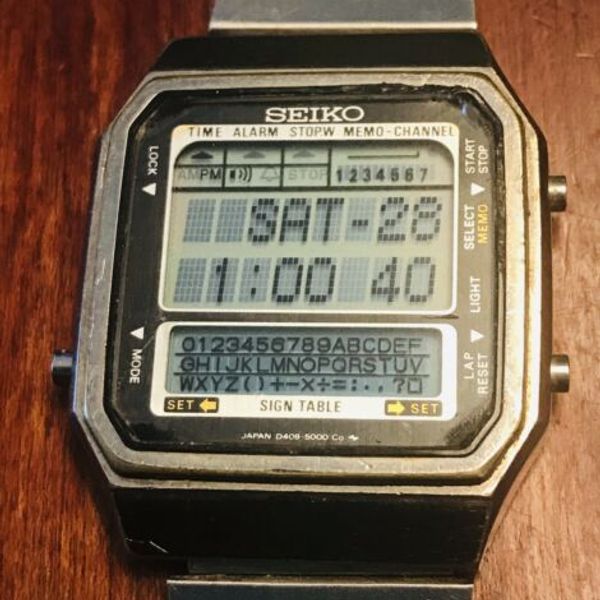 Used Rare Seiko Letter Memo Sign Table D409 5000 Silver Wave Dot ...