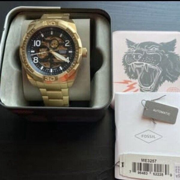 Fossil - â Bronsonâ Automatic Gold-Tone Stainless Steel Watch ...