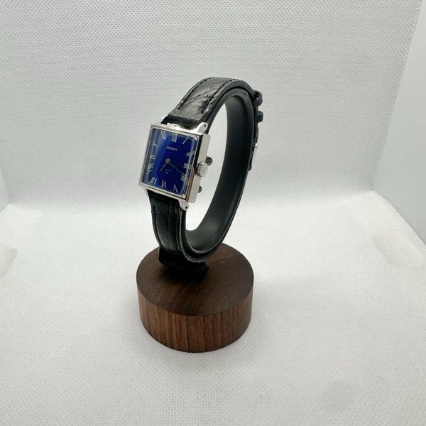 Vintage Seiko Tank Square Watch Blue Dial 17 Jewels Rare Wristwatch ...