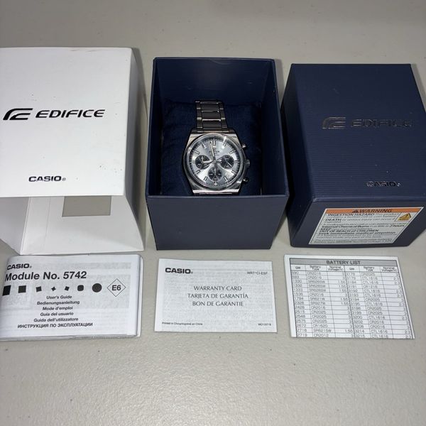 Casio EDIFICE EFB730D-7AV Chronograph Stopwatch Sapphire Crystal 100M - New | WatchCharts ...