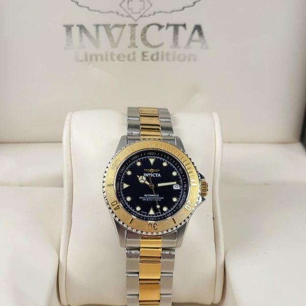 ULTRA RARE INVICTA AUTOMATIC SWISS LIMITED EDITION 18K GOLD BEZEL MEN'S ...