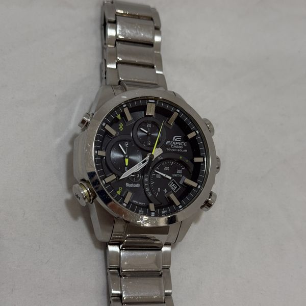 Casio Edifice Analogue Tough Solar Silver Mens Bluetooth Smart Watch ...