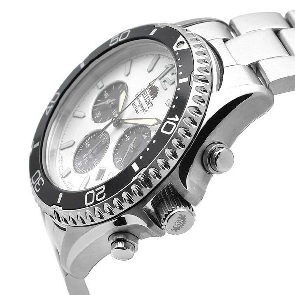 Orient Mako Solar Panda RN-TX0203S Chronograph Solar Men Wristwatch New ...