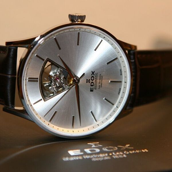 Edox Les Vauberts 85010 3B AIN Open Heart Swiss Made Automatic Menâ s ...