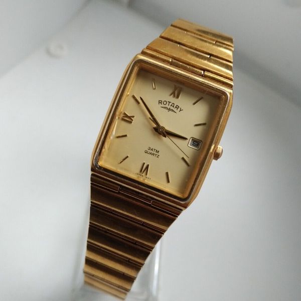 VINTAGE WATCH ROTARY GOLD PLATED 1980S WATCH FOR SPARES OR REPAIR ...