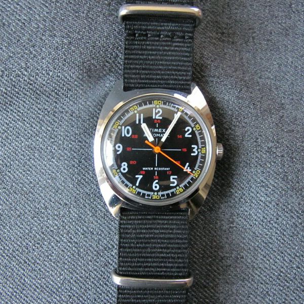 Vintage 1977 Timex Military Style Viscount Automatic Watch ...