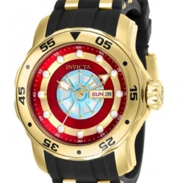 Invicta Marvel Iron Man Mens Watch (25701) 48mm Steel Gold-Tone Case ...