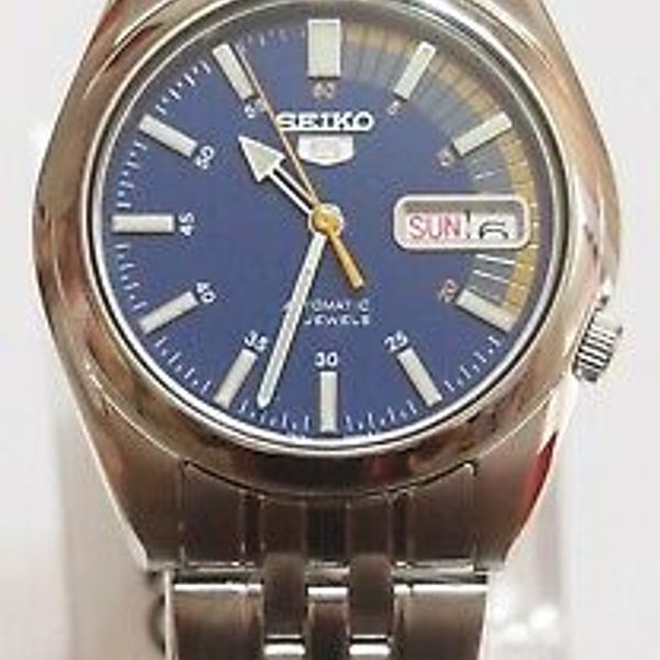 SNK371K1 SEIKO 5 Stainless Steel Band Automatic Men's Blue Watch 100% ...