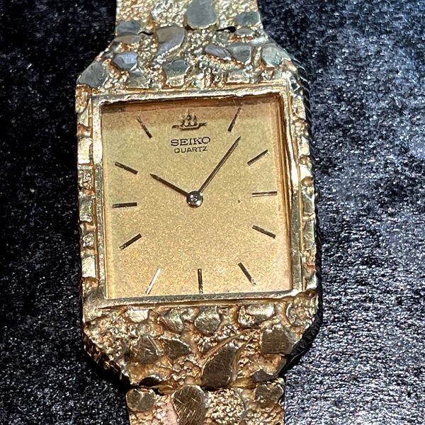 Vintage Seiko Gold Nugget Watch Men | WatchCharts Marketplace