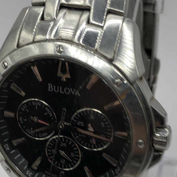 Bulova Chronograph Octava Crystal C860841 Black Quartz 41.5mm Watch ...