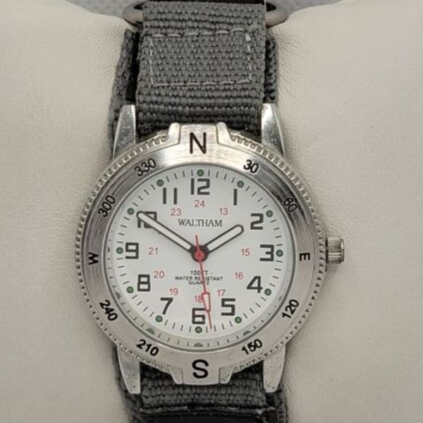 Mens Waltham Explorer Round Compass Bezel Nylon Strap Watch M2 ...