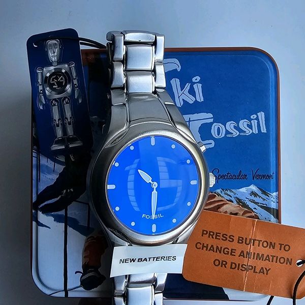 Fossil BIG TIC JR-8096 Mens Watch Working With New Batteries Superb! | WatchCharts Marketplace