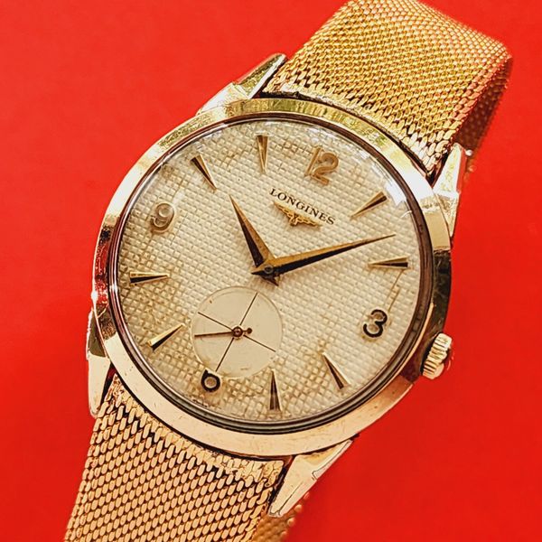 Longines Waffle Dial Rare Mechanical 23Z Vintage Watch & Bracelet ...
