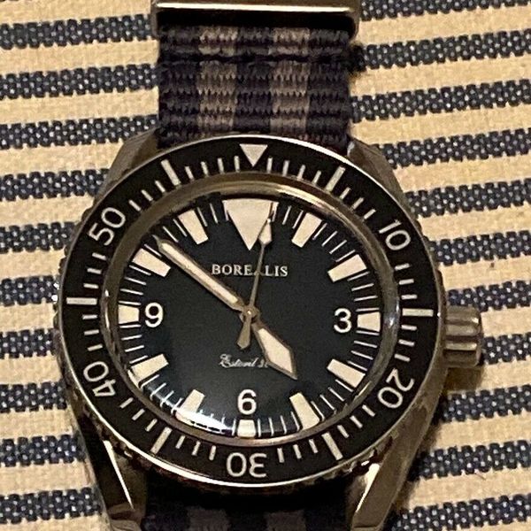 Borealis Estoril Big Triangle Blue 41 mm No-Date Automatic Diver Watch ...