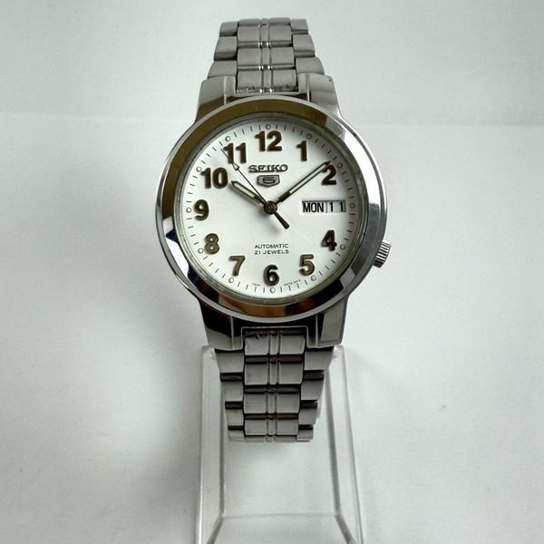 Seiko 5 AUTOMATIC 2005 Vintage Watch 7S26-02N0 White Arabic Dial 21J ...