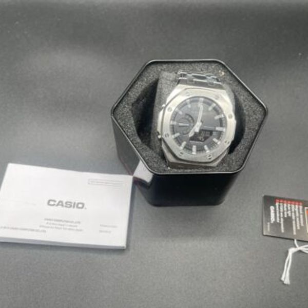 G-Shock AP Royal Oak Casio GA2100 Casioak Custom brushed Silver ...