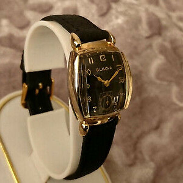 Bulova 1946 'MINUTE MAN' vintage manual wind watch 10BC Black dial ...