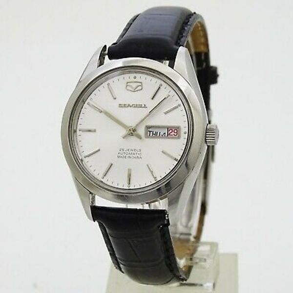 SEA-GULL Automatic Day-Date 25 Jewels Stainless Steel Men's Watch ...