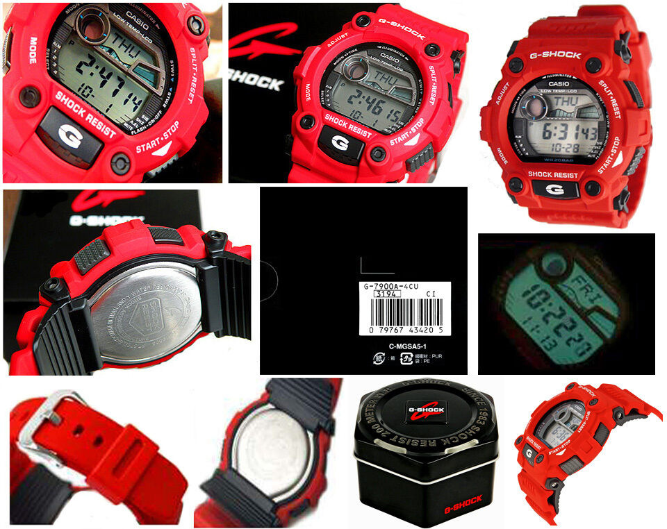 Casio G Shock G7900a 4 Rescue Red Tough Series Four Point Design Watch