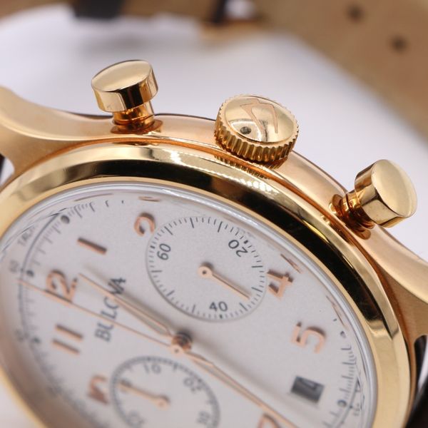 Bulova 97B148 Rose Gold 43mm Tachymeter Chronograph Watch | WatchCharts ...