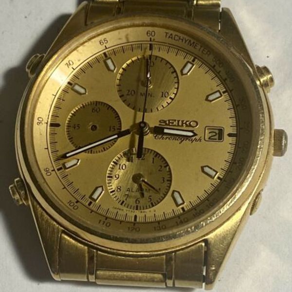 Seiko Mens Gold Tone Mens Chronograph 7132 7B30 Parts And Repairs ...