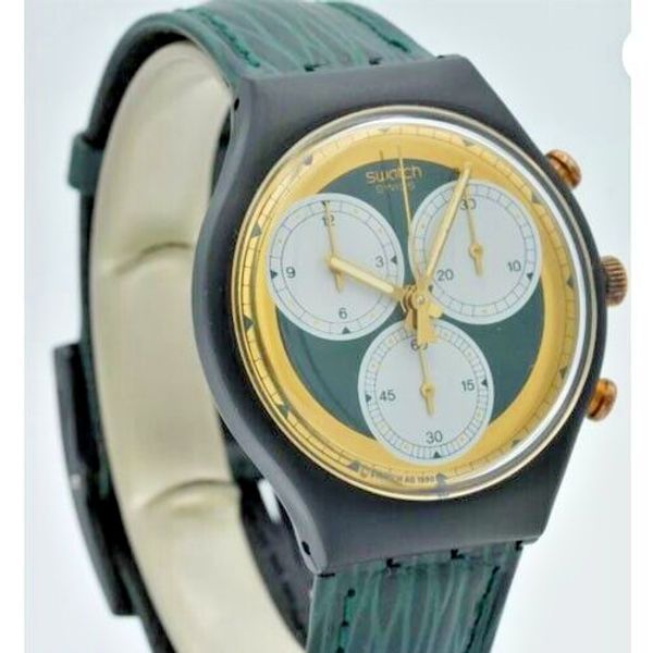 Swatch Silver Star Chrono, 35mm Vintage with Leather Band, in box, new ...