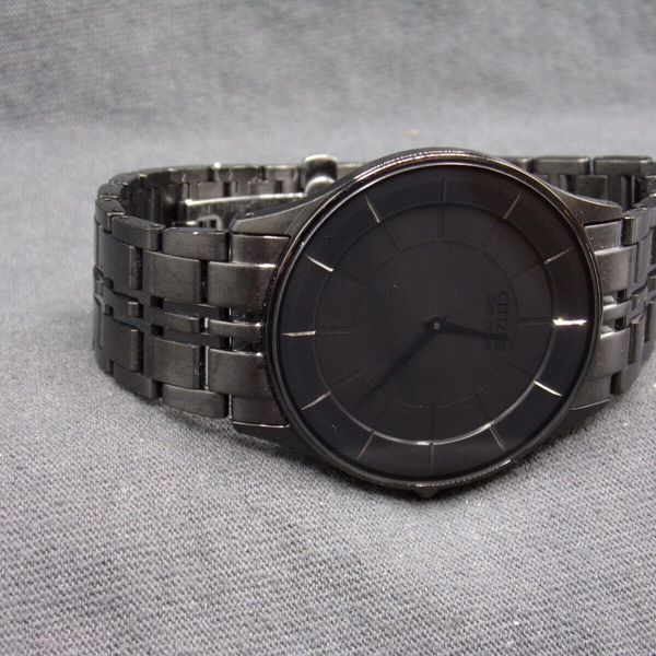 Men's CITIZEN "Stiletto" Eco-Drive Solar Powered Black Watch - Works ...
