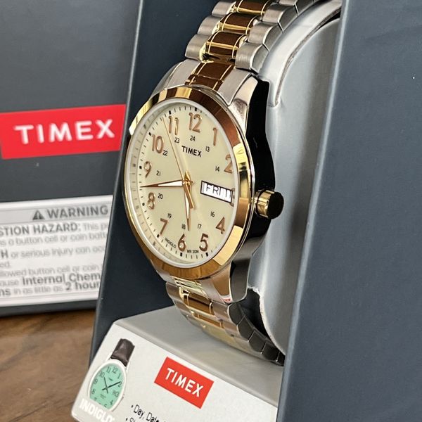 TIMEX Two-Tone 36mm Stainless Steel Expansion Men's Watch - T2M935 MSRP ...