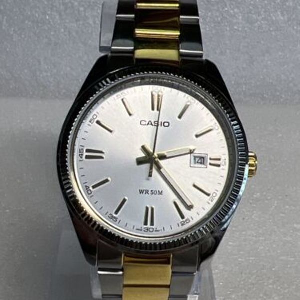 Casio Mens Two Tone Bracelet Watch. MTP-1302P. | WatchCharts Marketplace