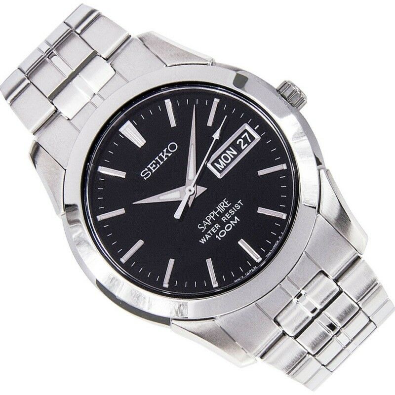 Seiko Men's SGG715P1 Quartz Stainless Steel Sapphire Crystal Day Date ...