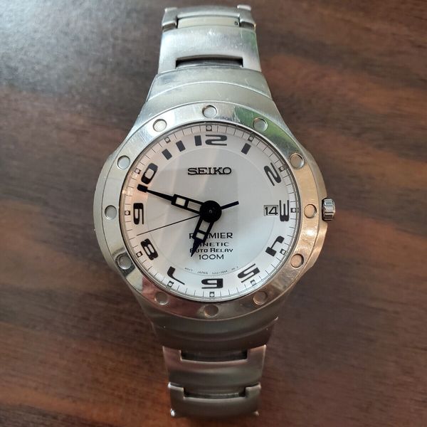 Seiko Premier Kinetic Auto Relay Sapphire Crystal Watch 100m | WatchCharts Marketplace