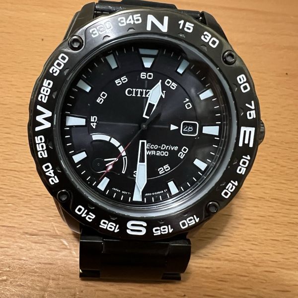 Citizen Eco-Drive Menâ s PRT Rotating Compass Bezel Grey 44mm ...