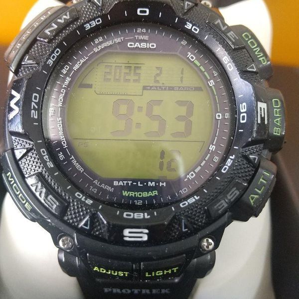 CASIO PRO TREK PRG-240 Men's Outdoor Watch Solar Powered Compass Altimeter | WatchCharts Marketplace