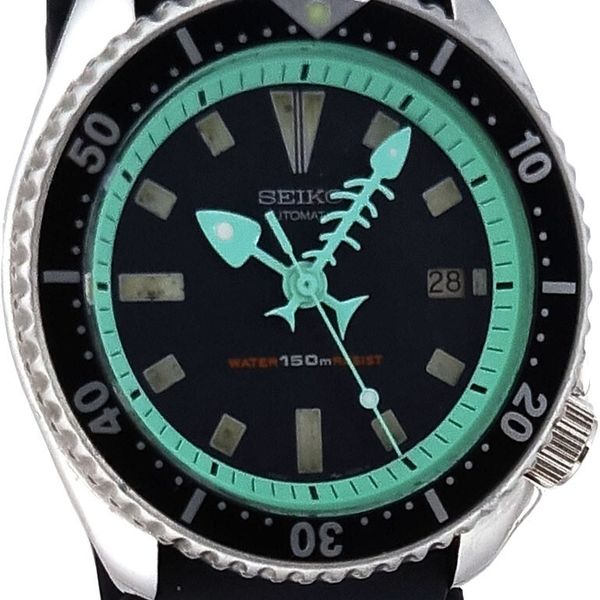 Custom MOD Vintage SEIKO diver "Fishbone" set Genuine 7002 dial, case ...