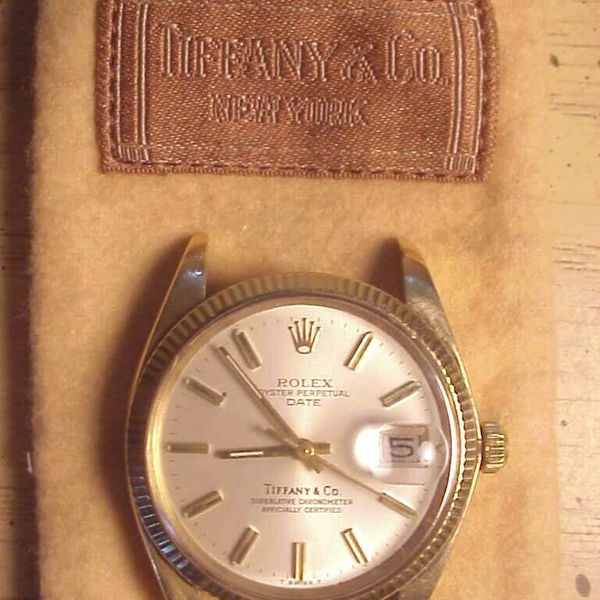 Men's solid gold 14k Rolex Oyster Perpetual Date watch head made for ...