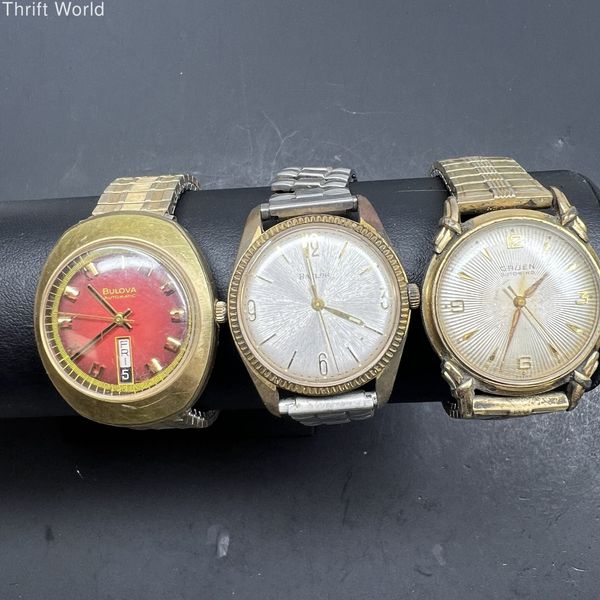 Vintage Gruen Baylor Bulova Automatic Watch Men's Lot of 3 Self Winding ...
