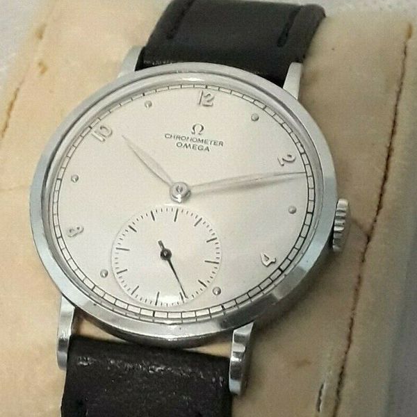 1943 OMEGA CHRONOMETER CALIBER 30T2 RG S/ S REF. 2366 HAND WINDING ...