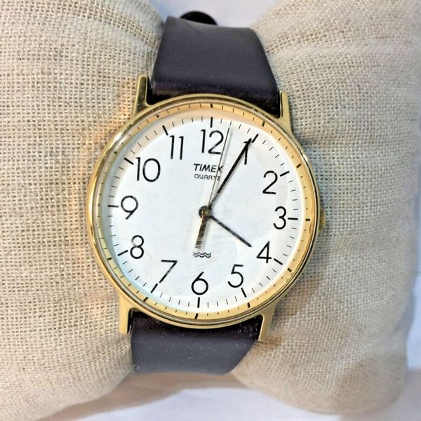 Vtg Timex Easy Reader Gold Tone Qrtz LA Cell Men's Wrist Watch Assy. In ...