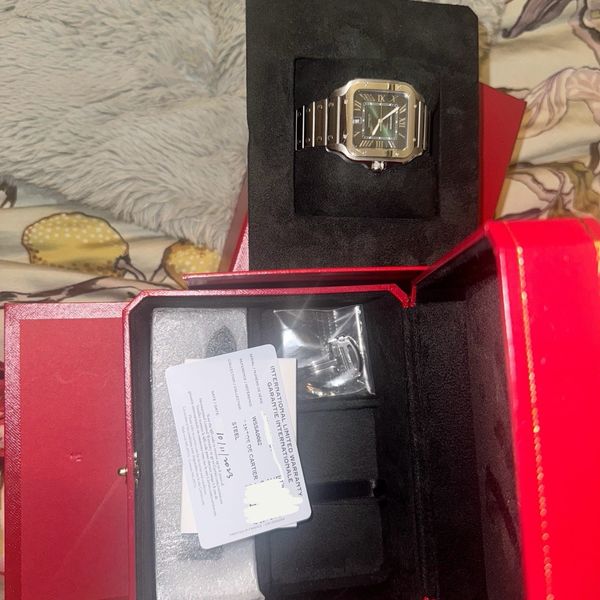 Cartier Santos de Cartier Green Men's Watch - WSSA0062 | WatchCharts ...