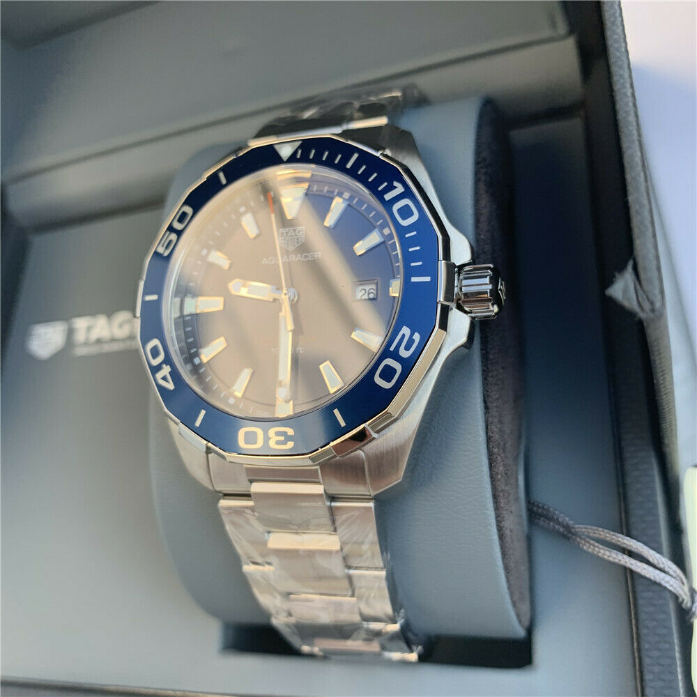 TAG HEUER AQUARACER 43MM QUARTZ BLUE DIAL MEN'S WATCH WAY101C.BA0746 ...