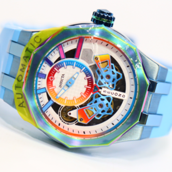 INVICTA Specialty Men 52mm Stainless Steel Iridescent + Ice Blue White ...