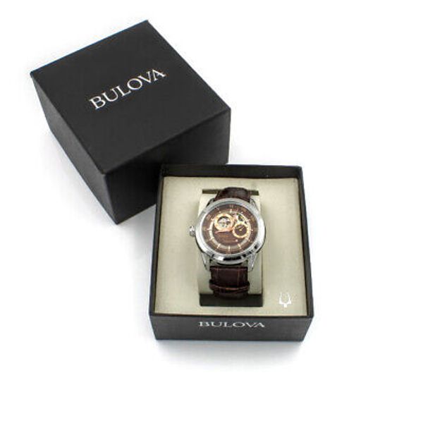 Bulova Automatic Chronograph Stainless Steel Leather Men's Wristwatch # ...