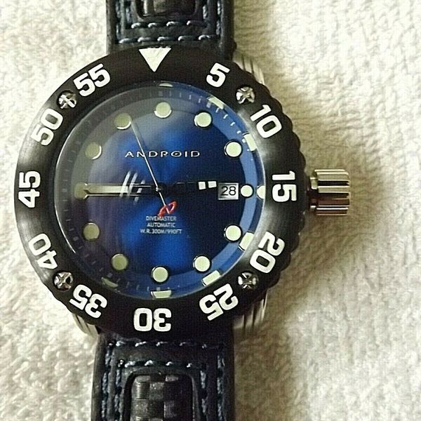 Android AD714 Divemaster Gauge Automatic 45mm Blue Dial, Black Band ...