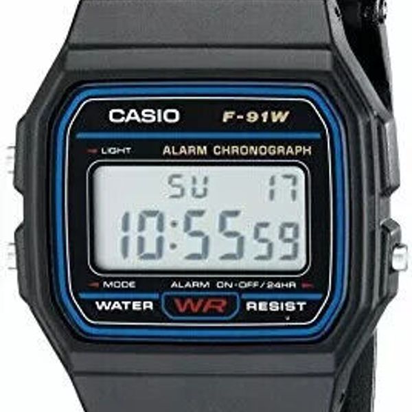 Casio F91W-1 Men's Classic Black Resin Band Alarm Chronograph LCD Digital Watch | WatchCharts ...